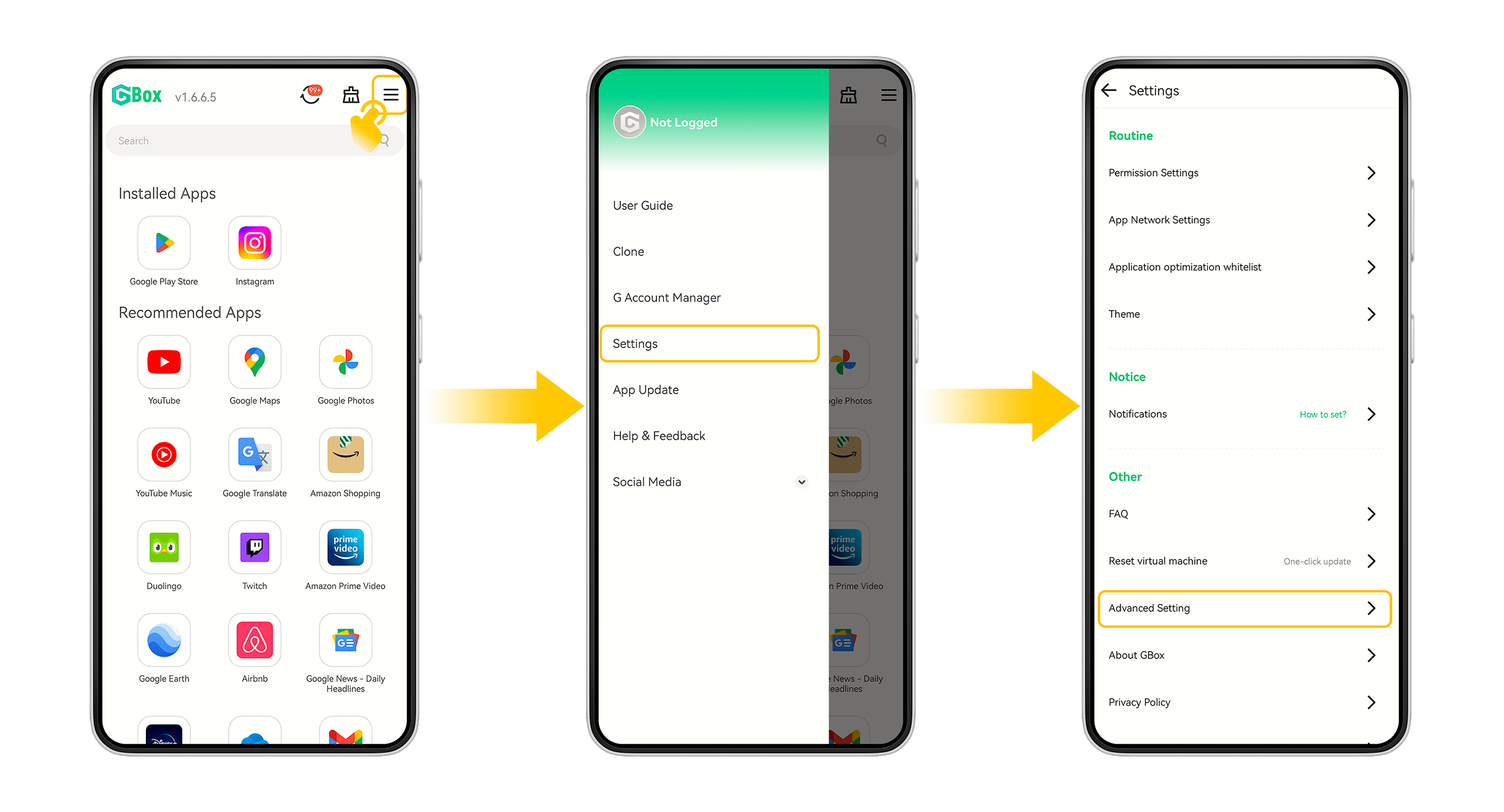 How to install apps on a real device using GBox?